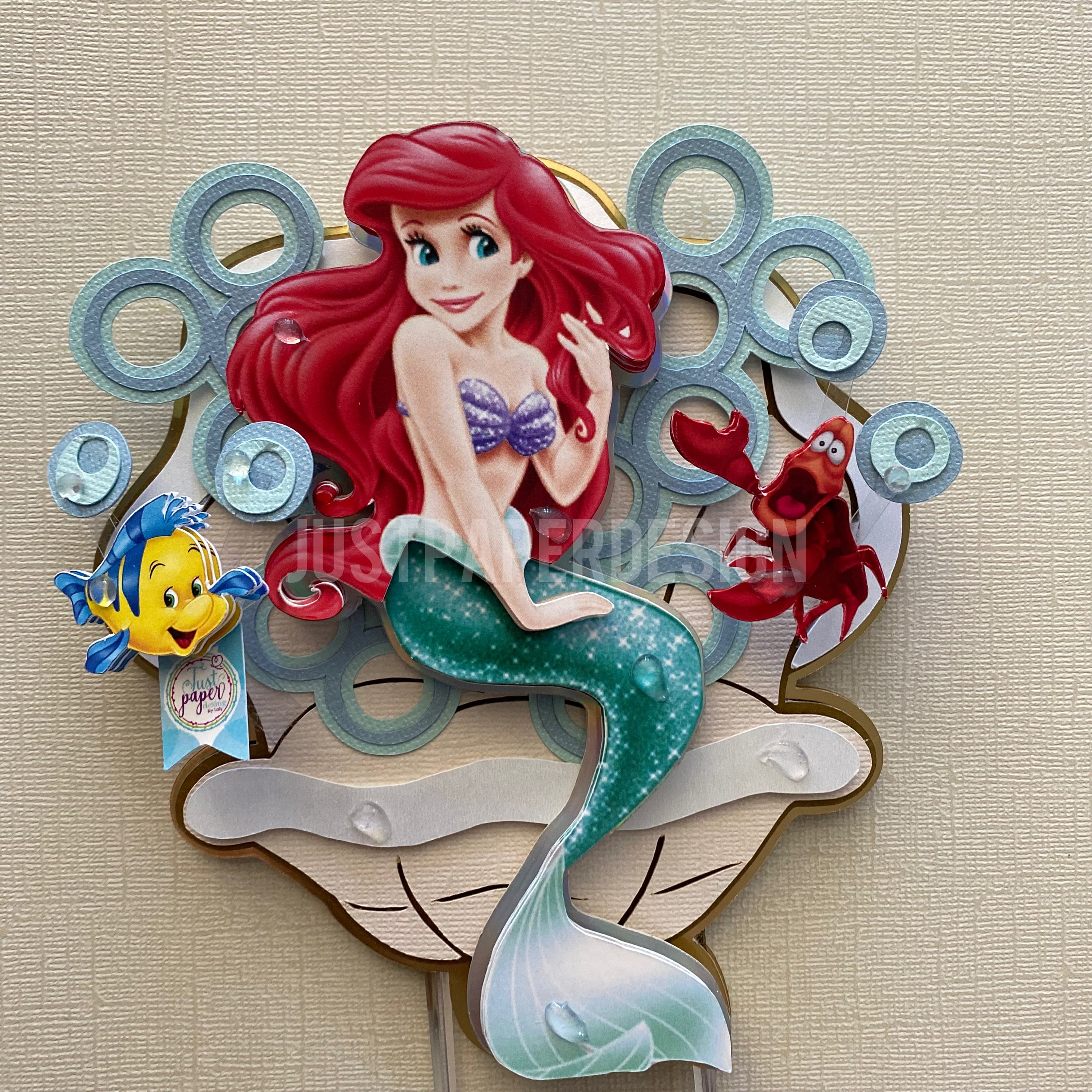 Little Mermaid Cake Topper, 3D Cake Topper, Little Mermaid Party ...