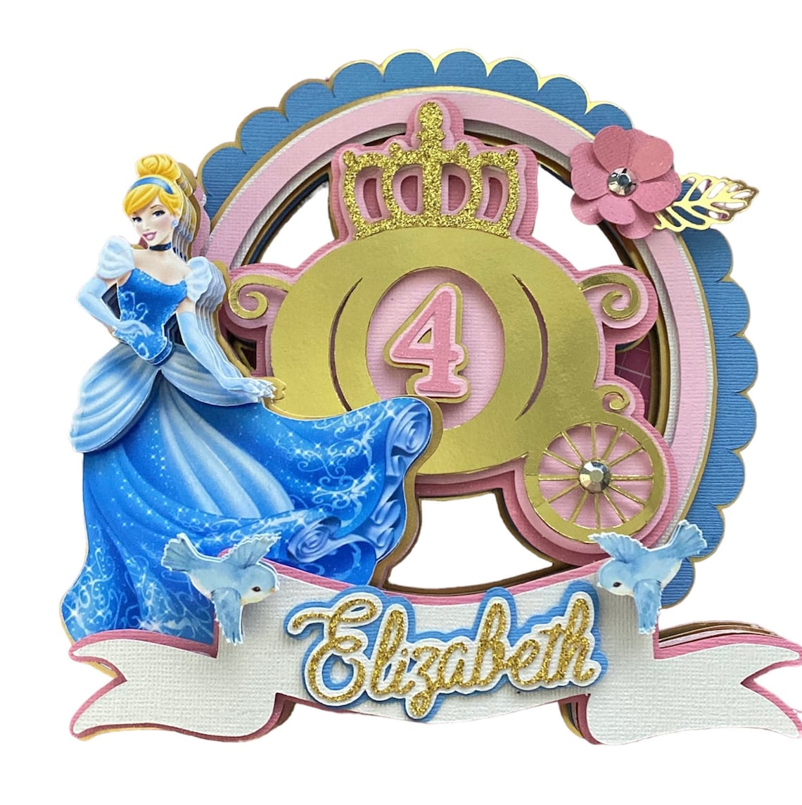 Cinderella Cake Topper/ Birthday Decorations/ Custom Cake Topper ...