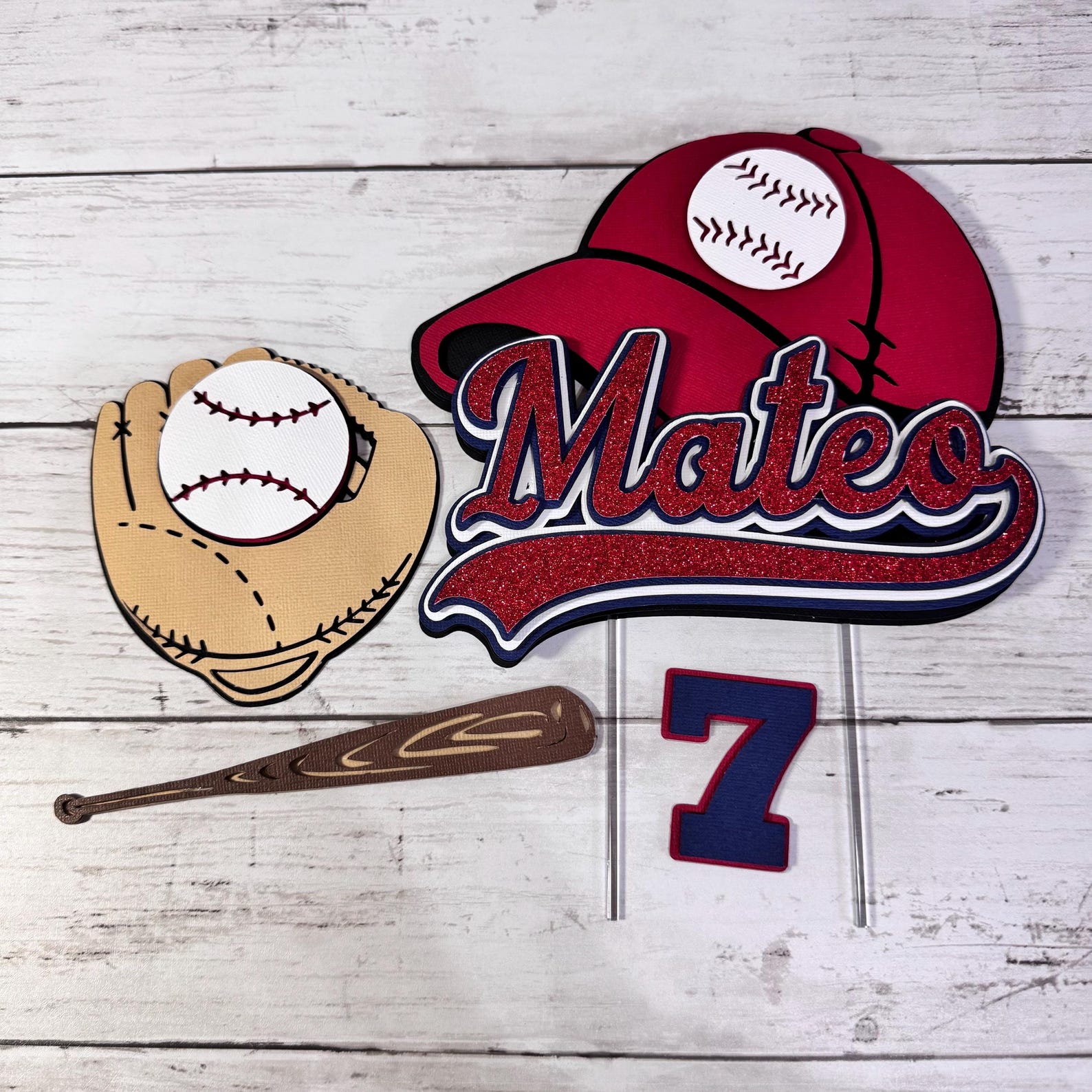 Personalized Baseball Cake Topper: 3D Baseball Cap Party Decor - Etsy