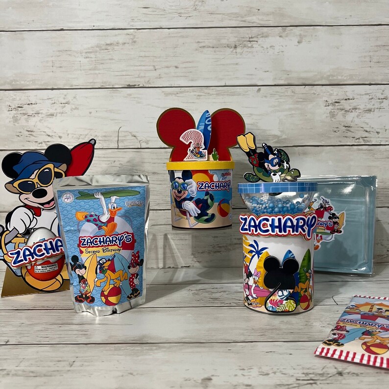 Mickey Summer Nutella Favor/ Nutella & Go Personalized/ Mickey Summer ...