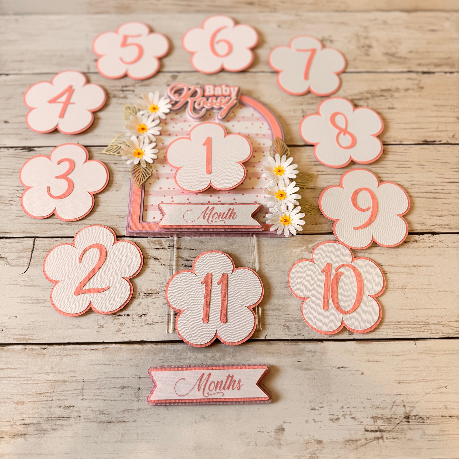 Baby Monthly Cake Topper, Monthly Milestone Topper, Baby Moths Birthday ...