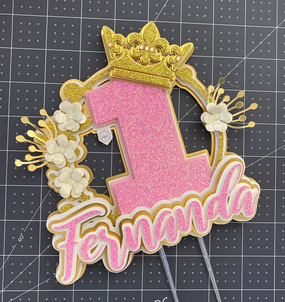 Princess 1st Birthday Cake Topper, Custom Name - Etsy