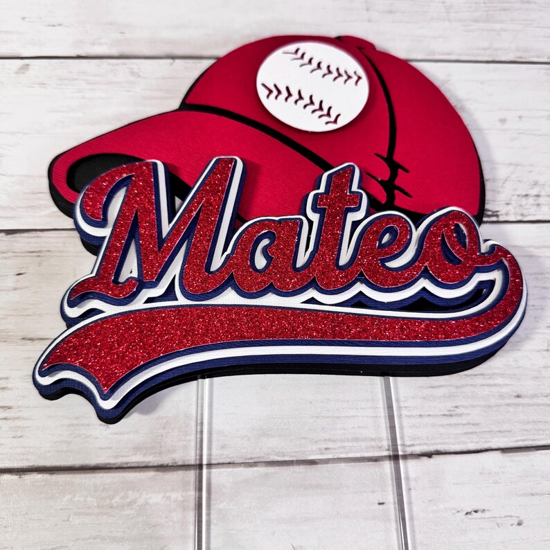 Personalized Baseball Cake Topper: 3D Baseball Cap Party Decor - Etsy