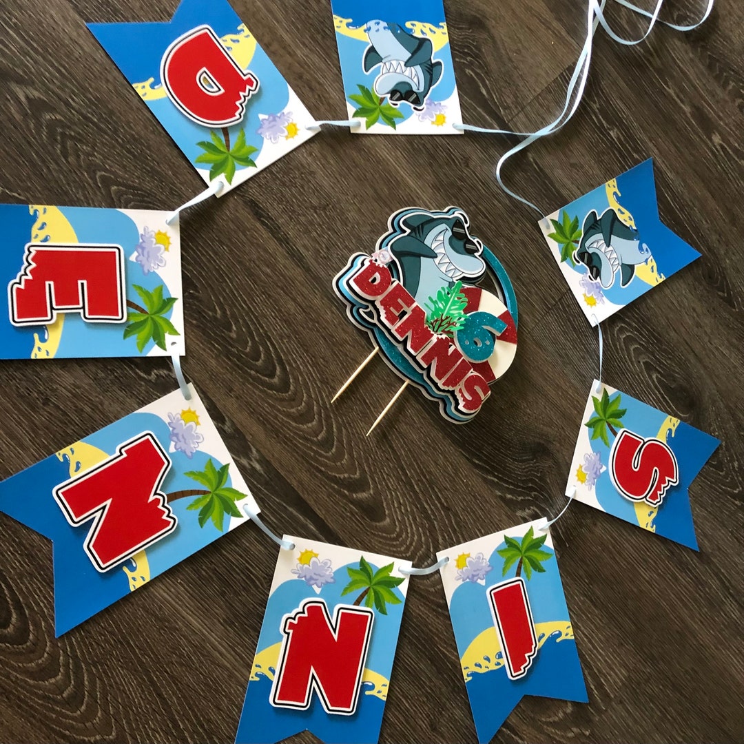 Shark Birthday Banner, Under the Sea Party Decor - Etsy