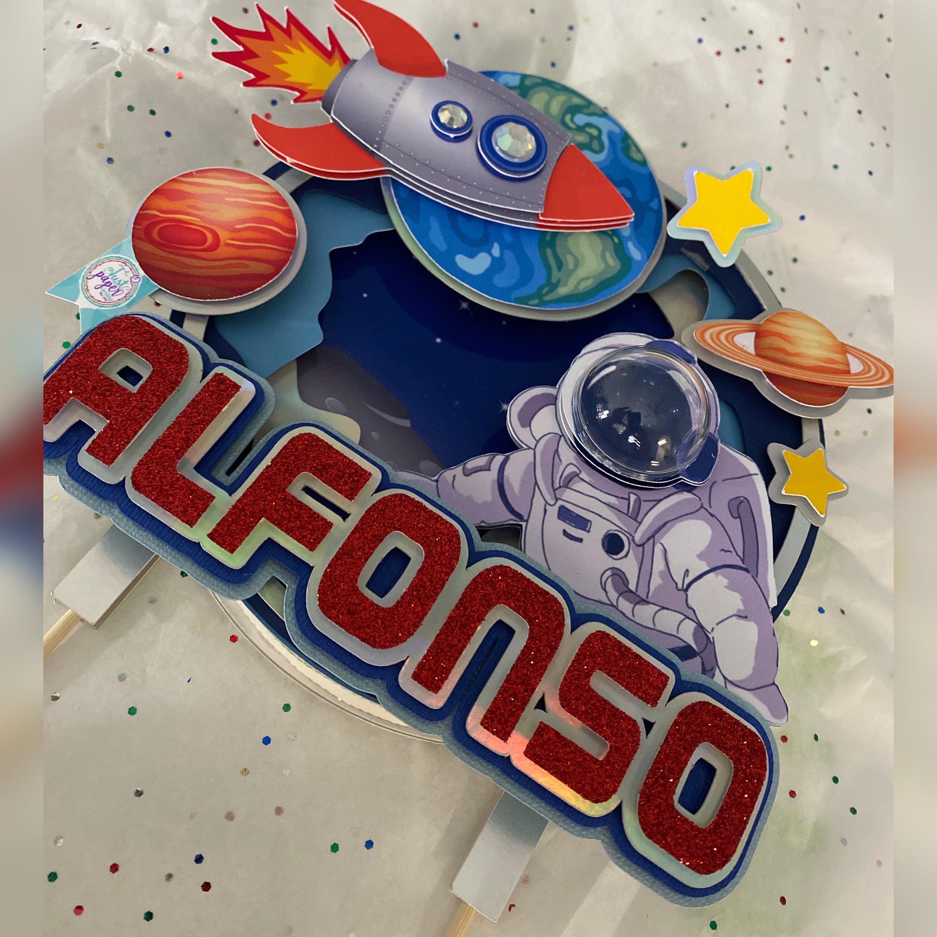 Space Cake Topper, Astronaut Cake Topper, Space Birthday Party ...