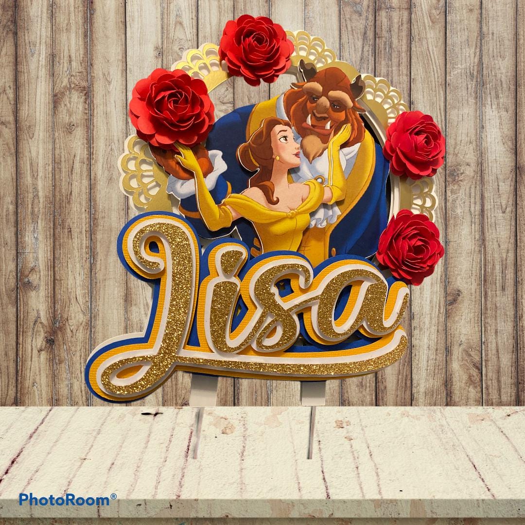 Beauty and the Beast Cake Topper/ Custom Cake Topper/ Beauty and the ...