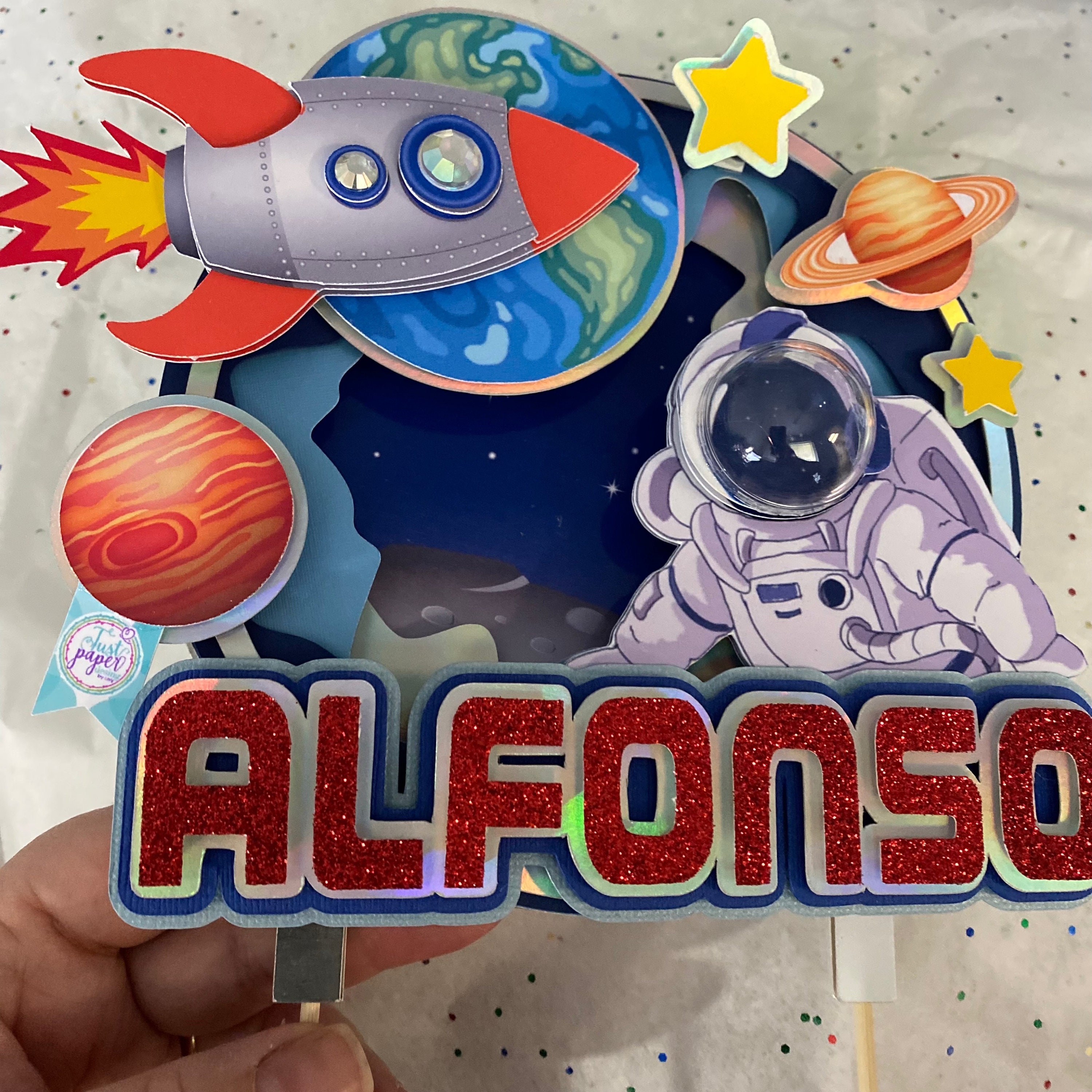 Space Cake Topper, Astronaut Cake Topper, Space Birthday Party ...