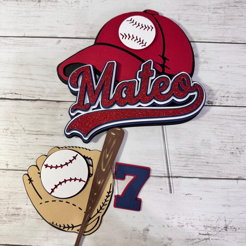 Personalized Baseball Cake Topper: 3D Baseball Cap Party Decor - Etsy