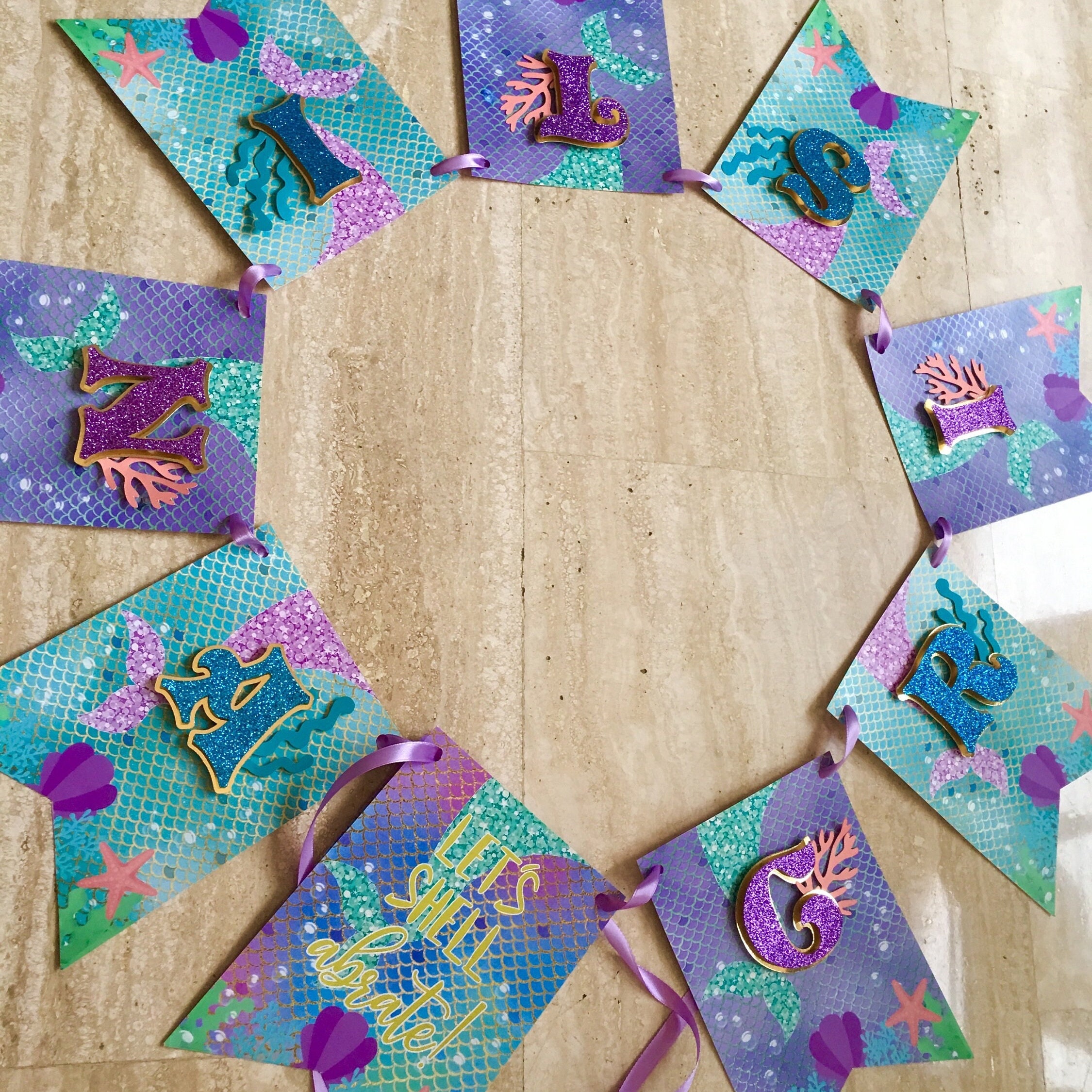 Mermaid Banner / Mermaid Tail Decorations/ Under the Sea Banner ...