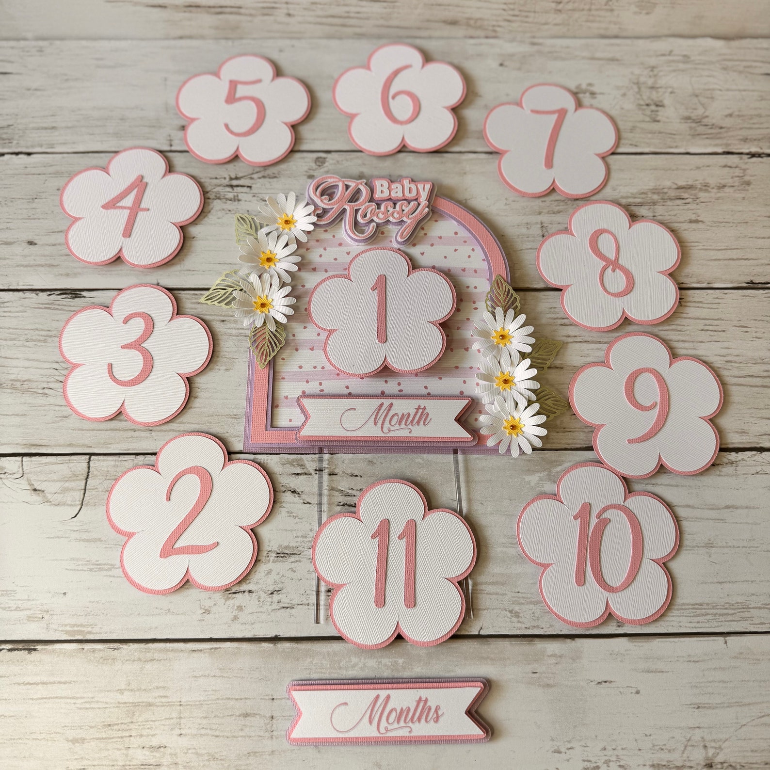 Baby Monthly Cake Topper, Monthly Milestone Topper, Baby Moths Birthday ...