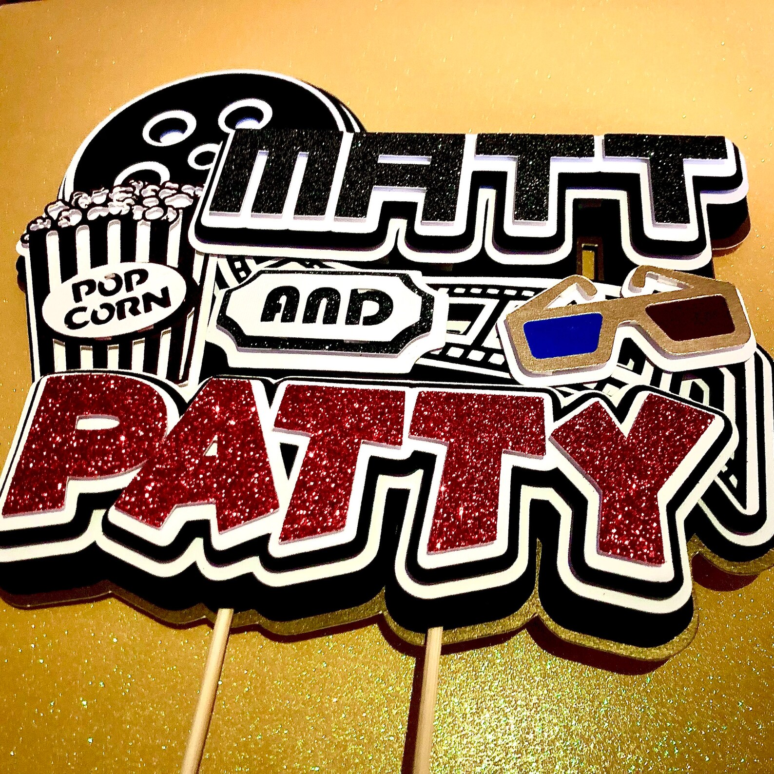 Custom Movie Night Cake Topper, Hollywood Cinema Theme - Etsy