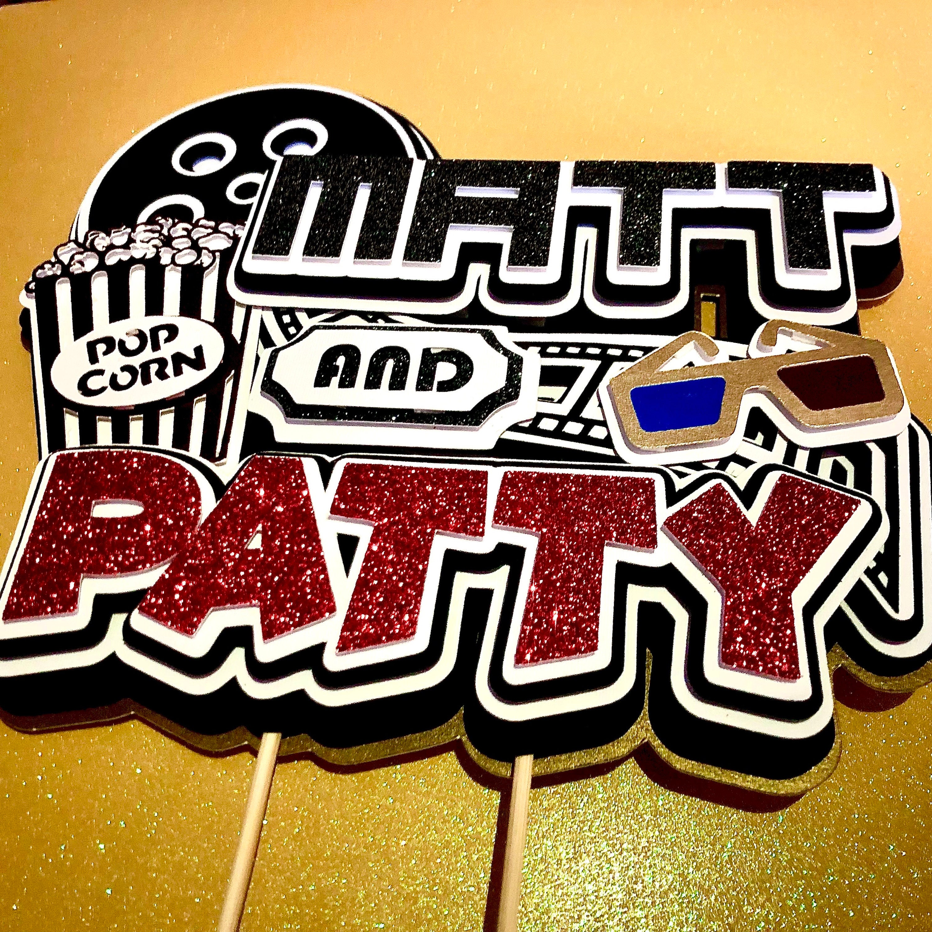 Custom Movie Night Cake Topper, Hollywood Cinema Theme - Etsy