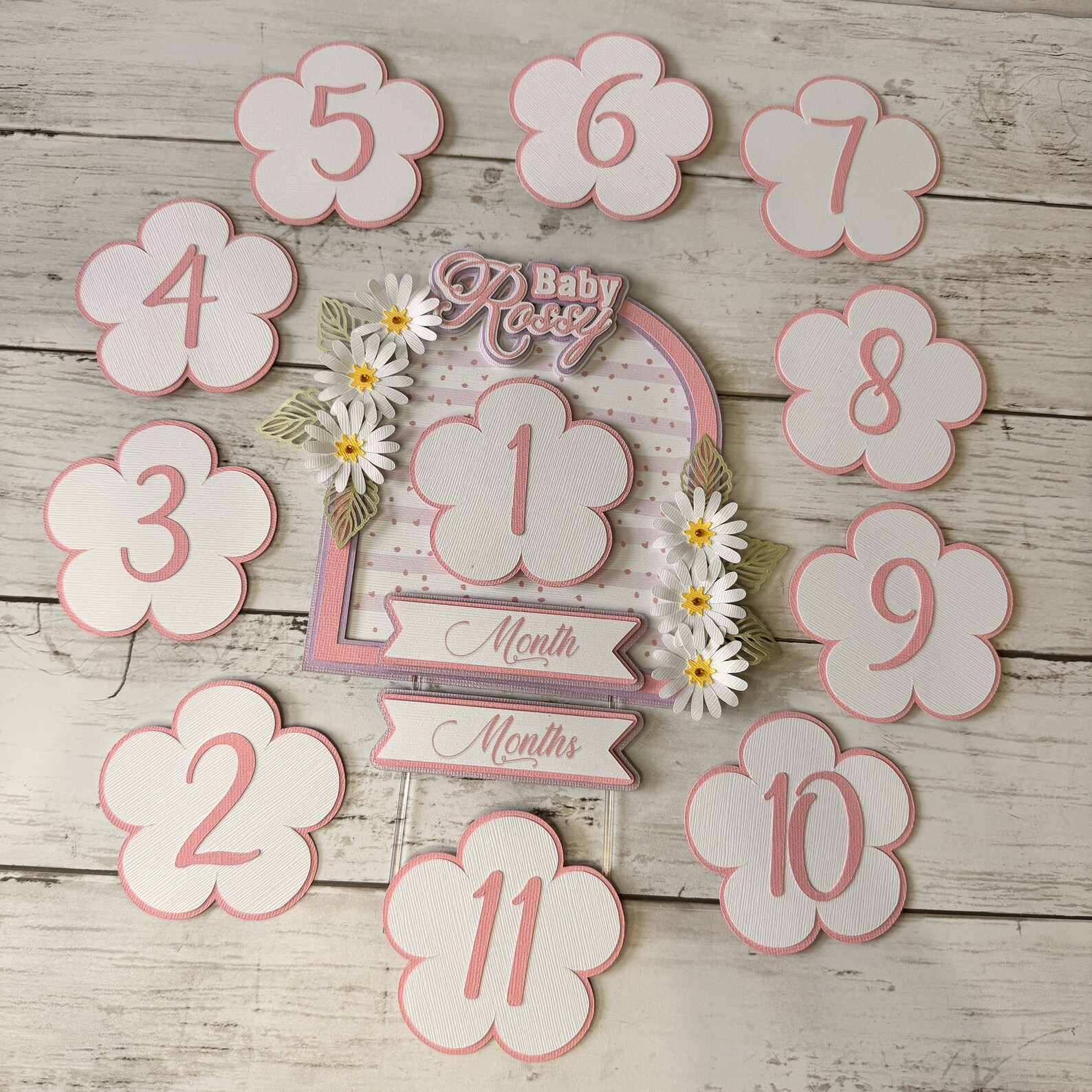 Baby Monthly Cake Topper, Monthly Milestone Topper, Baby Moths Birthday ...