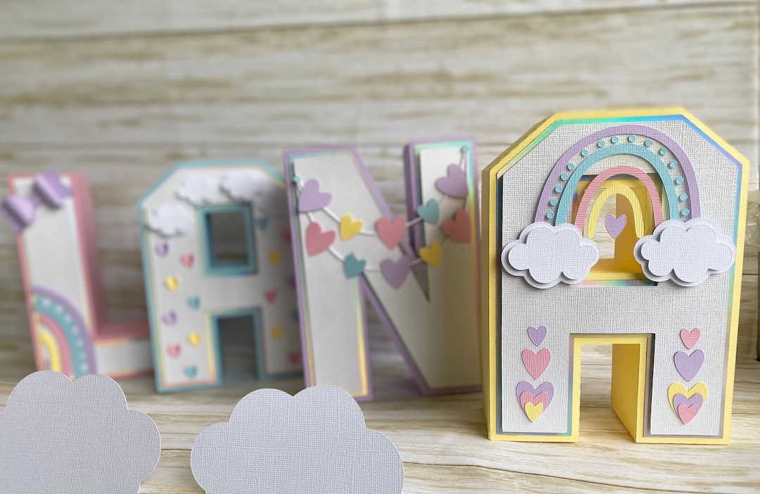 Flowers 3D Letters, Cute 3D Letters, Baby Shower 3D Letter, 3D ...