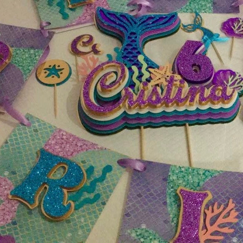 Mermaid Banner / Mermaid Tail Decorations/ Under the Sea Banner ...