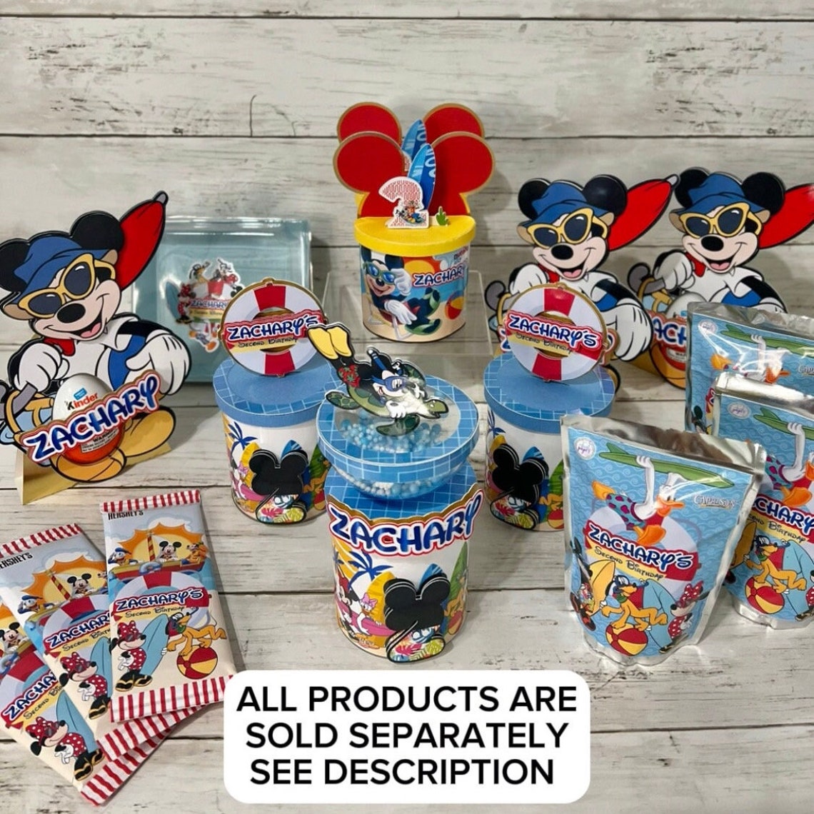 Mickey Summer Nutella Favor/ Nutella & Go Personalized/ Mickey Summer ...