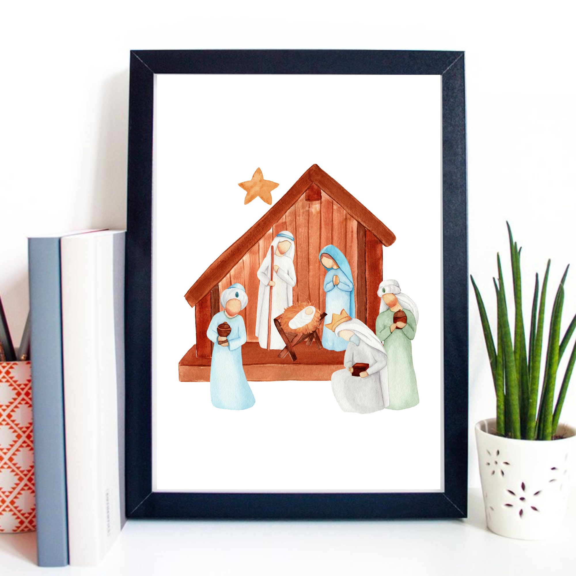 Din A4 Art Print Without Frame Nativity Scene Jesus Holy Family ...