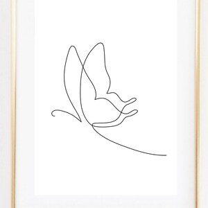 Din A4 Art Print Without Frame - Butterfly - Moth Minimalism Lines ...