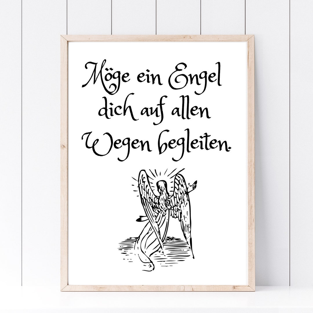 Din A4 Art Print Without Frame Angel Way Companion Saying Guardian ...