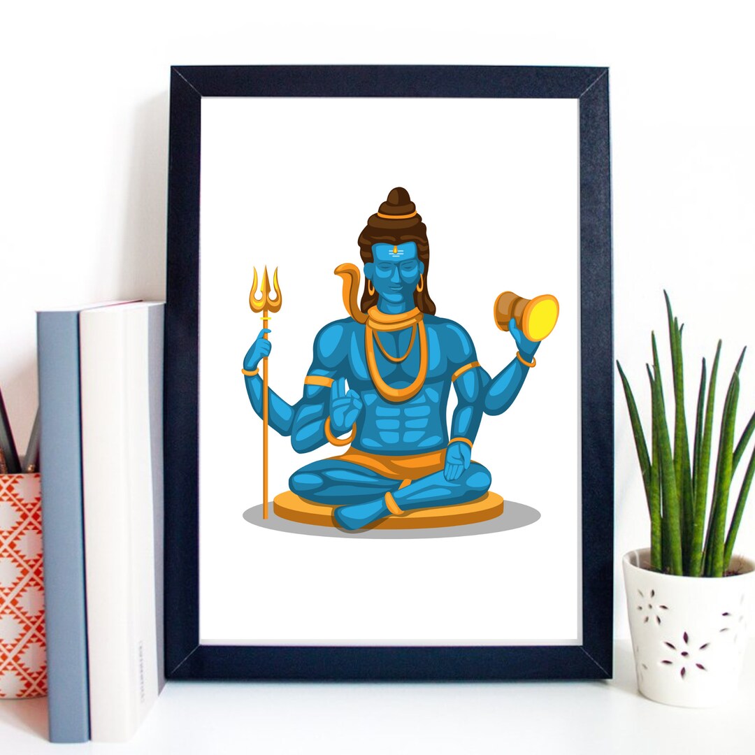 Din A4 Art Print Without Frame God Krishna Hindu Yoga Keshava Hinduism ...