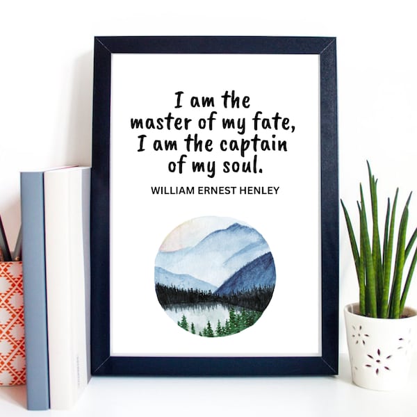 I Am the Master of My Fate the Captain of My Soul Wall Art - Etsy