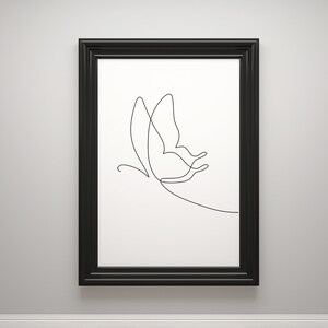 Din A4 Art Print Without Frame - Butterfly - Moth Minimalism Lines ...