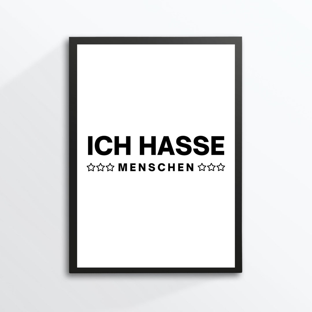 Din A4 Art Print Without Frame Funny Saying I Hate People Office Job ...