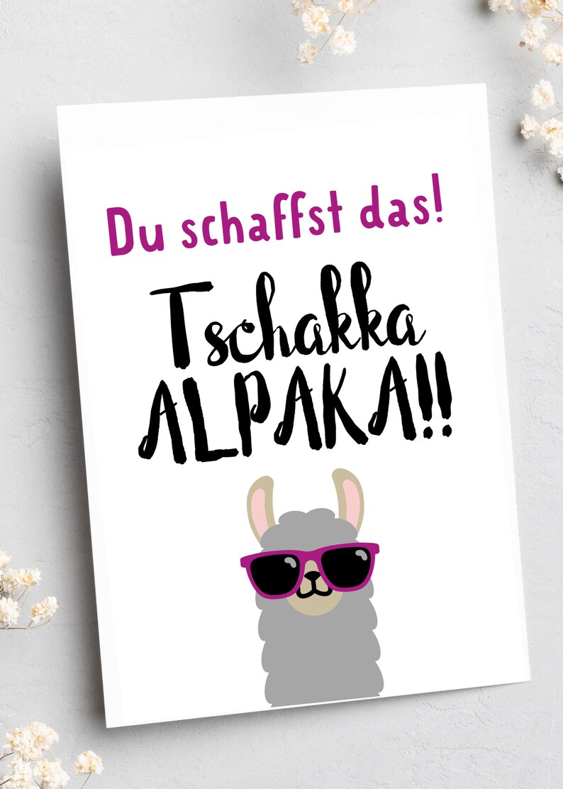 Din A4 Art Print Without Frame Saying: You Can Do It Tschakka Alpaka ...