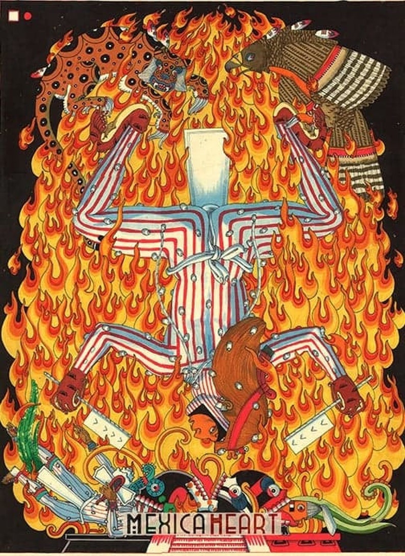 The Birth of the Fifth Sun Aztec Mexican Spirituality Art | Etsy