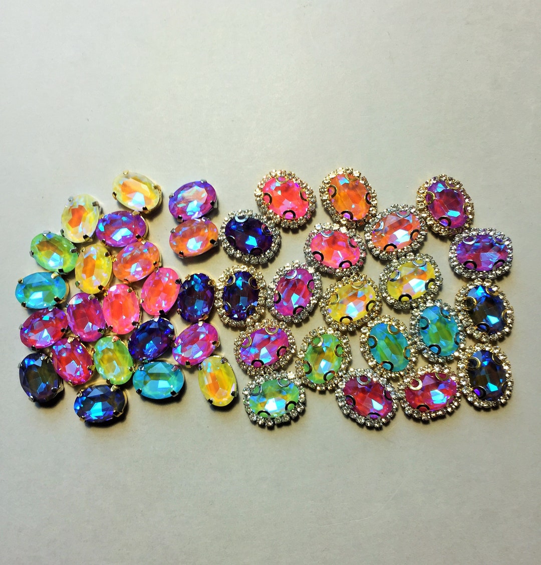 Oval 8x10mm Glass Crystal, Rhinestones Sew, Oval Fancy Stone, 4 Pcs - Etsy