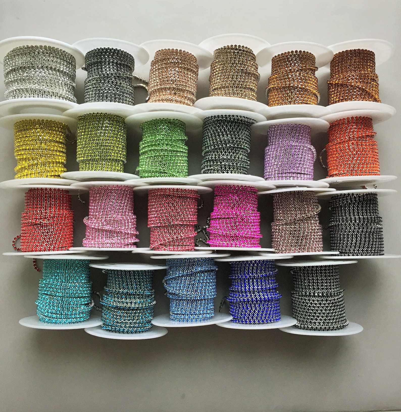 Crystal Chain With Rhinestones Silver Base 2x2mm 50 Cm - Etsy