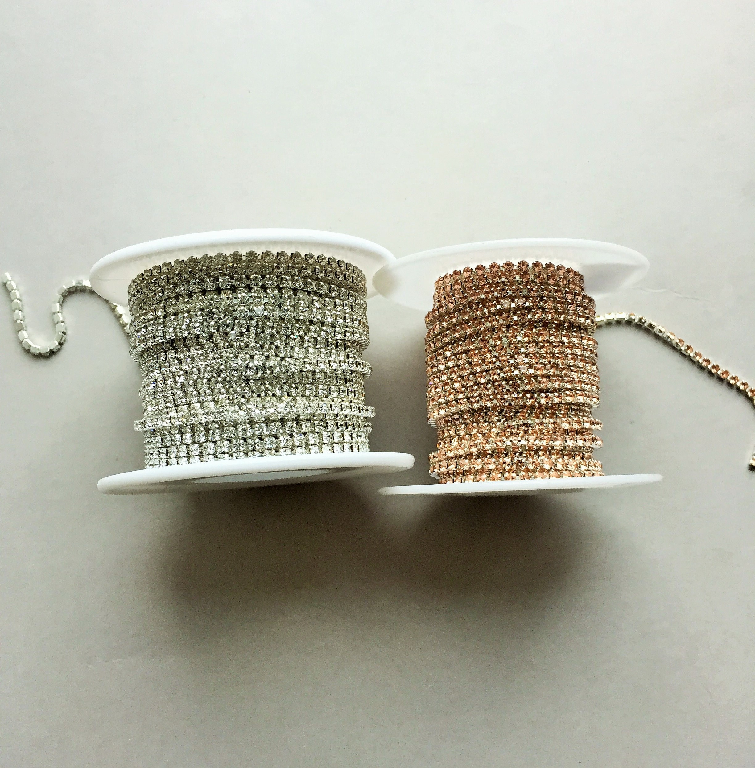 Crystal Chain With Rhinestones Silver Base 2x2mm 50 Cm - Etsy