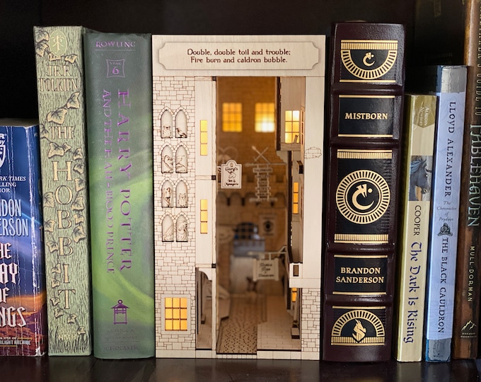 Witches and Wizards Book Nook Bookshelf Art - DIY KIT - Etsy