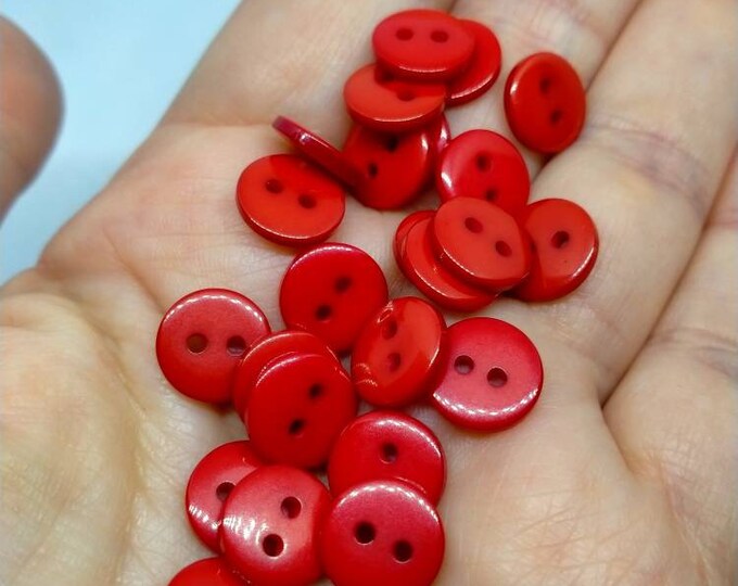 Red Buttons, Small Buttons, Round Buttons, Sewing Buttons, Buttons, 2 ...