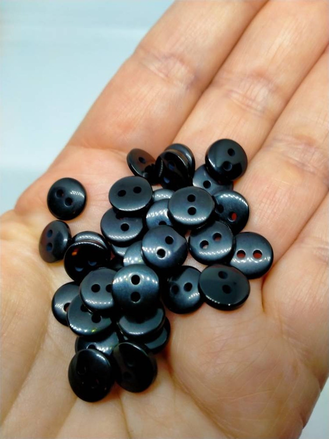 Black Buttons, Small Buttons, Round Buttons, Sewing Buttons, Buttons, 2 ...