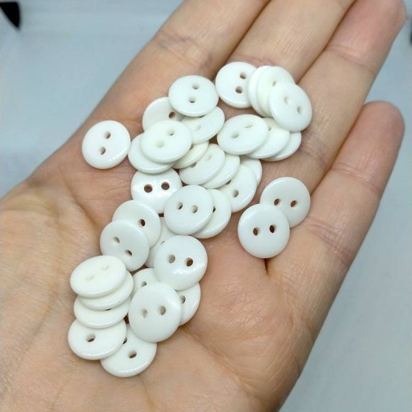 White Buttons - Etsy