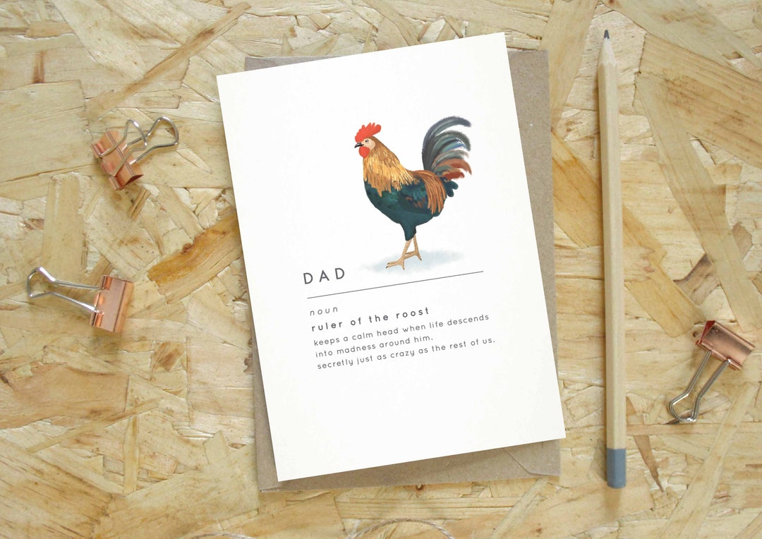 Rooster Card for Dad - Etsy