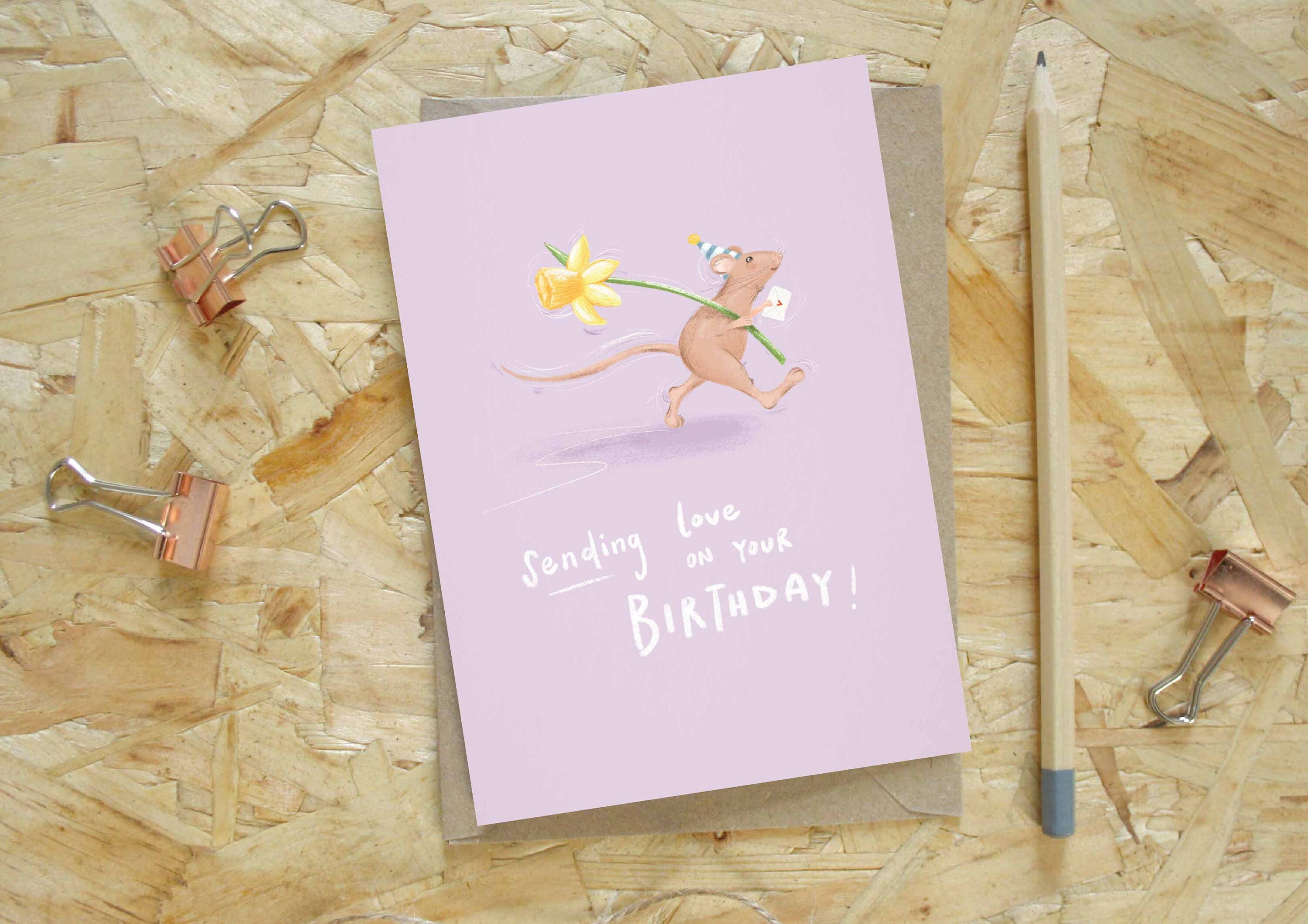 Mouse Birthday Card - Etsy UK