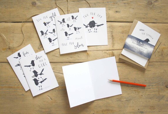 Magpie Assorted Cards Bundle of 7 | Etsy