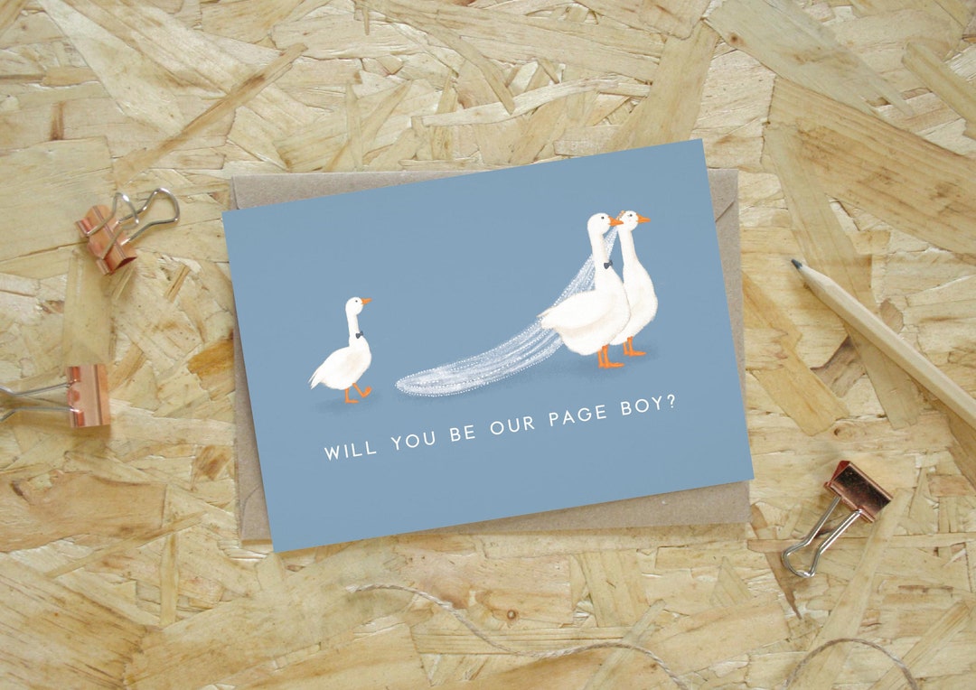 Will You Be Our Page Boy Goose Greetings Card - Etsy