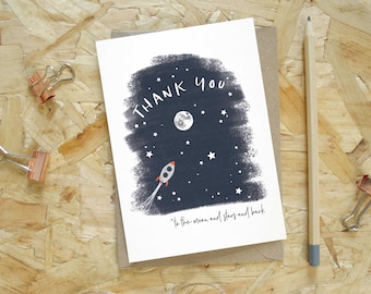 Space Thank You Card - Etsy
