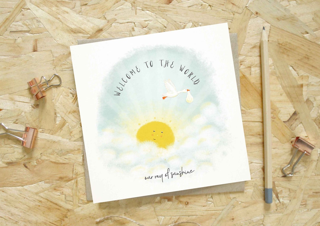 Sunshine New Born Baby Card - Etsy
