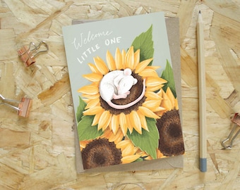 Baby Bird in Blue Greeting Card: New Baby Card, Baby Shower, Art Bird ...