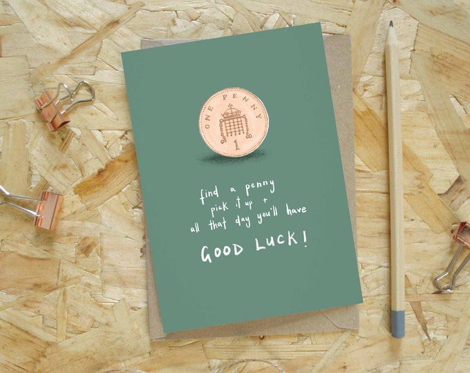 Penny Good Luck Card - Etsy