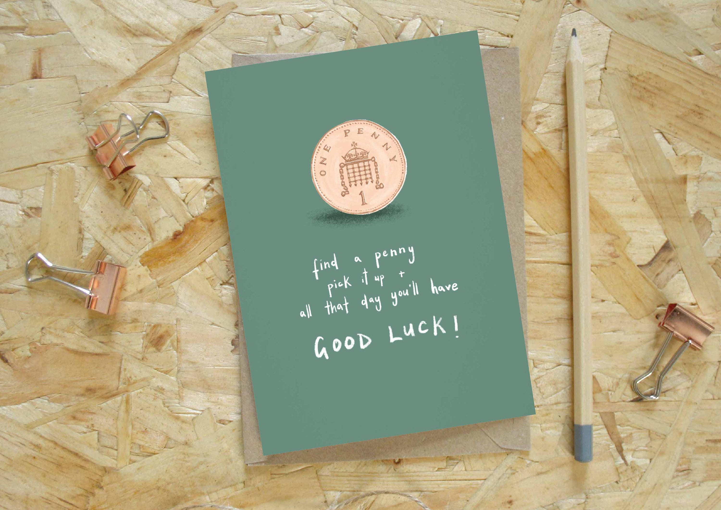 Penny Good Luck Card - Etsy