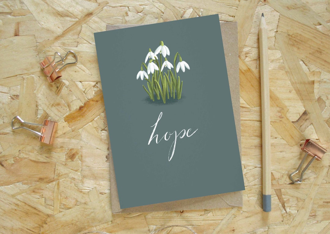 Snowdrop Sympathy Card - Etsy