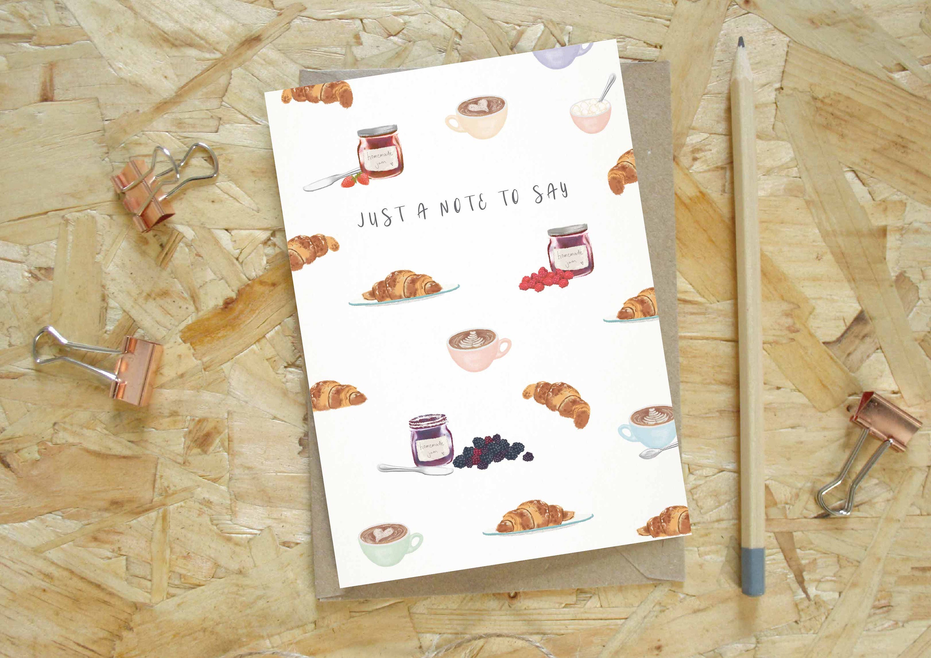 Coffee & Croissants Greetings Card - Etsy UK