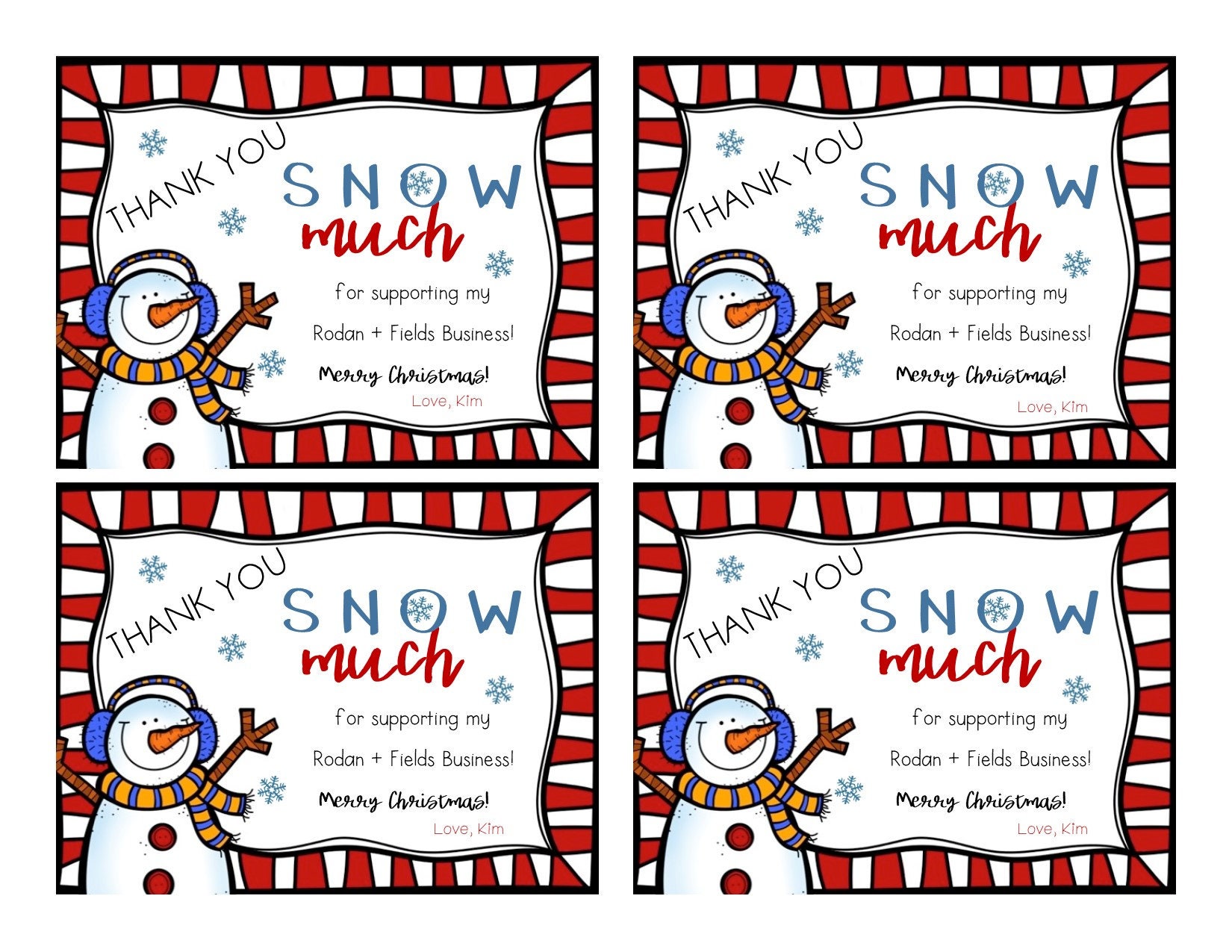 Thank You SNOW Much - Etsy