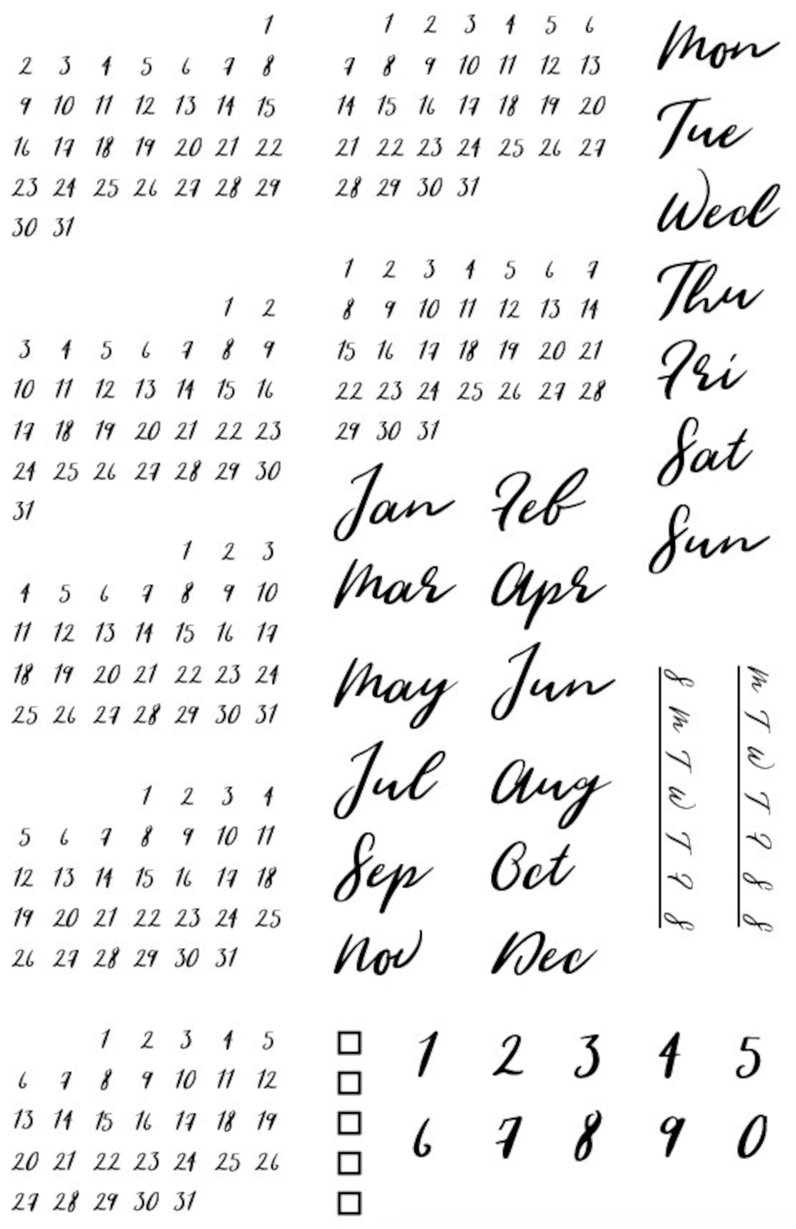 Perpetual Calendar Stamps 39 Stamps Total 2 Styles Available | Etsy