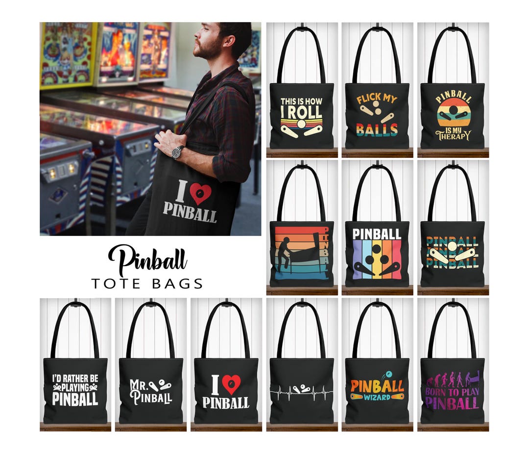 Pinball Tote Bag 3 Pinball Player Shoulder Bag, Gift for Pinball ...